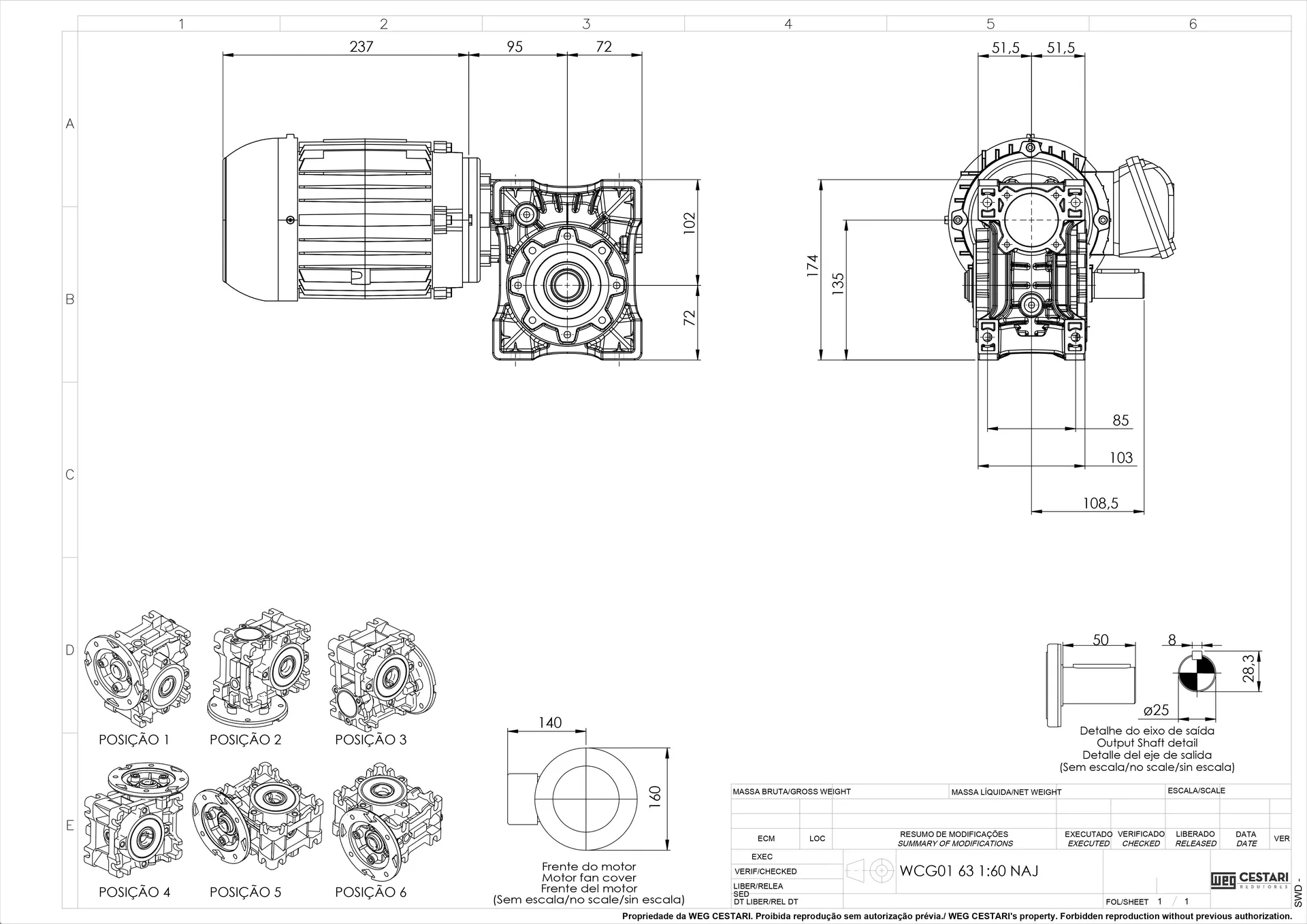 Redutores Lilo - Motoredutor WCG01 com Motor de 1cv e 44rpm Weg Cestari ...